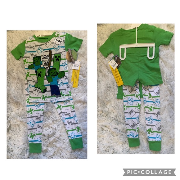 Minecraft | Pajamas | Nwt Minecraft 3piece Sleep Set Boys Size 4 ...